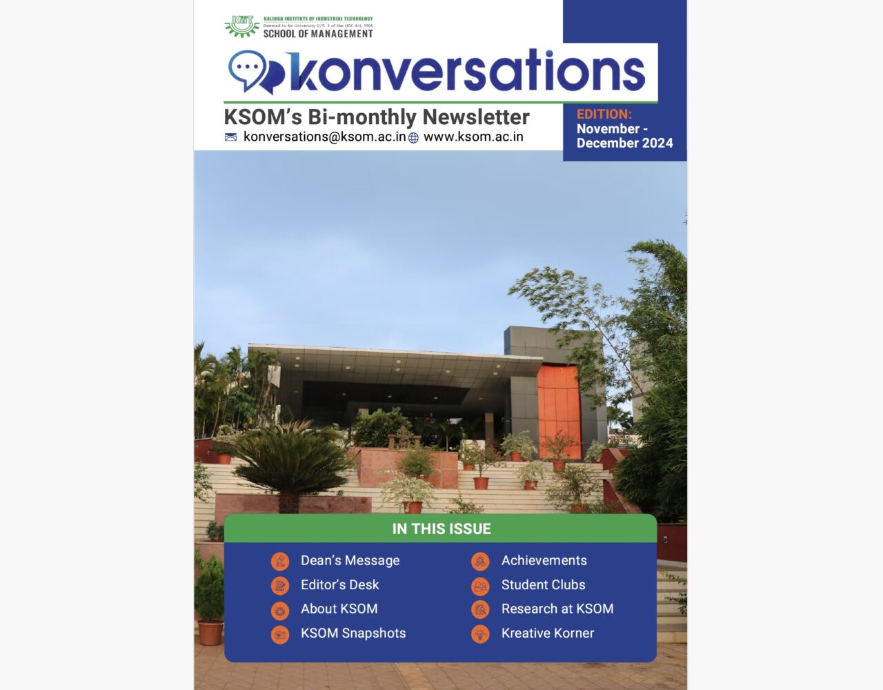 KIIT School of Management (KSOM):Best B School Odisha 2023